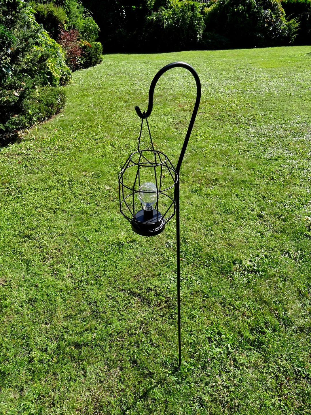 Steel Hook Lantern Stand Bird Feeder Lights Support Hanger Garden Pole ...