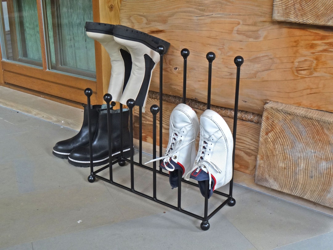 Solid Metal Welly Stand Indoor Decoration 6 Pairs of Boots Boot Rack ...