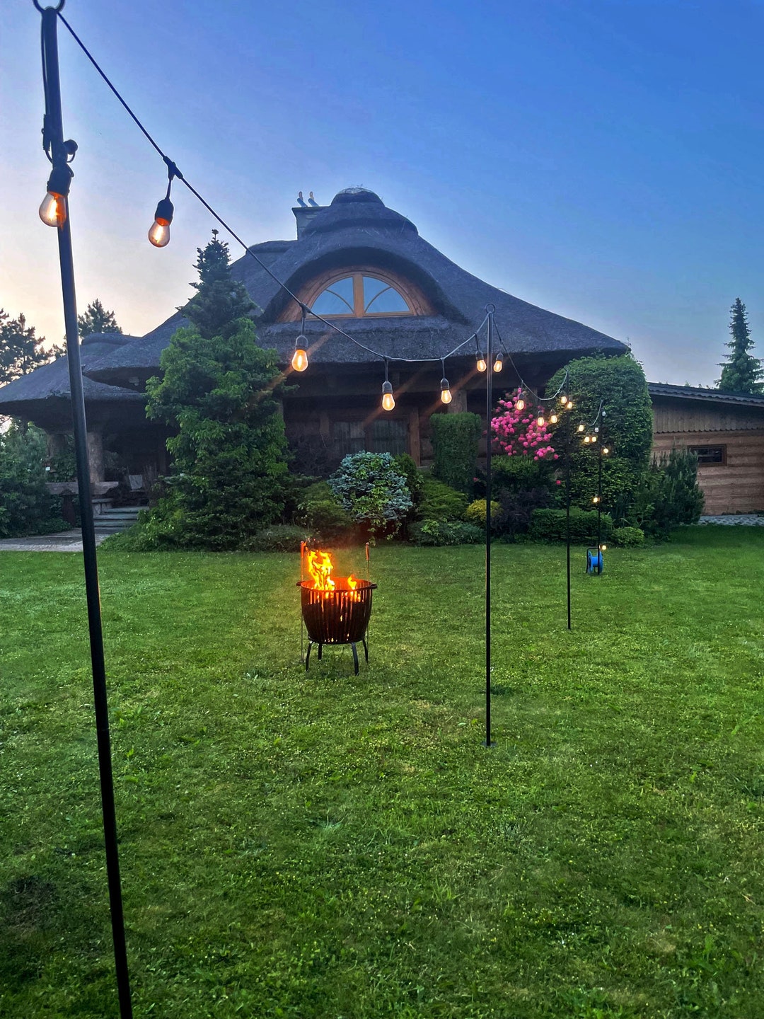 Festoon Pole Illuminated Garden Lights Pole Party Lights Stand Holder ...