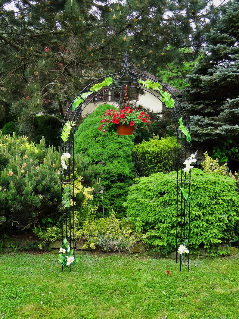 Metal Rose Arch With Metal Pikes Pergola for Climbing Plants - Etsy