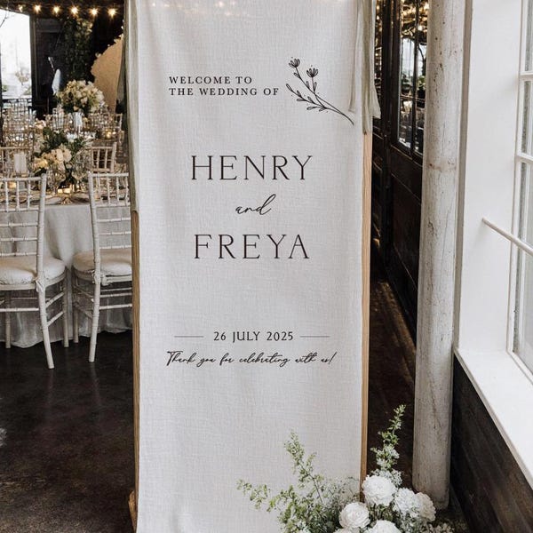 Custom Sign on Linen - Etsy UK