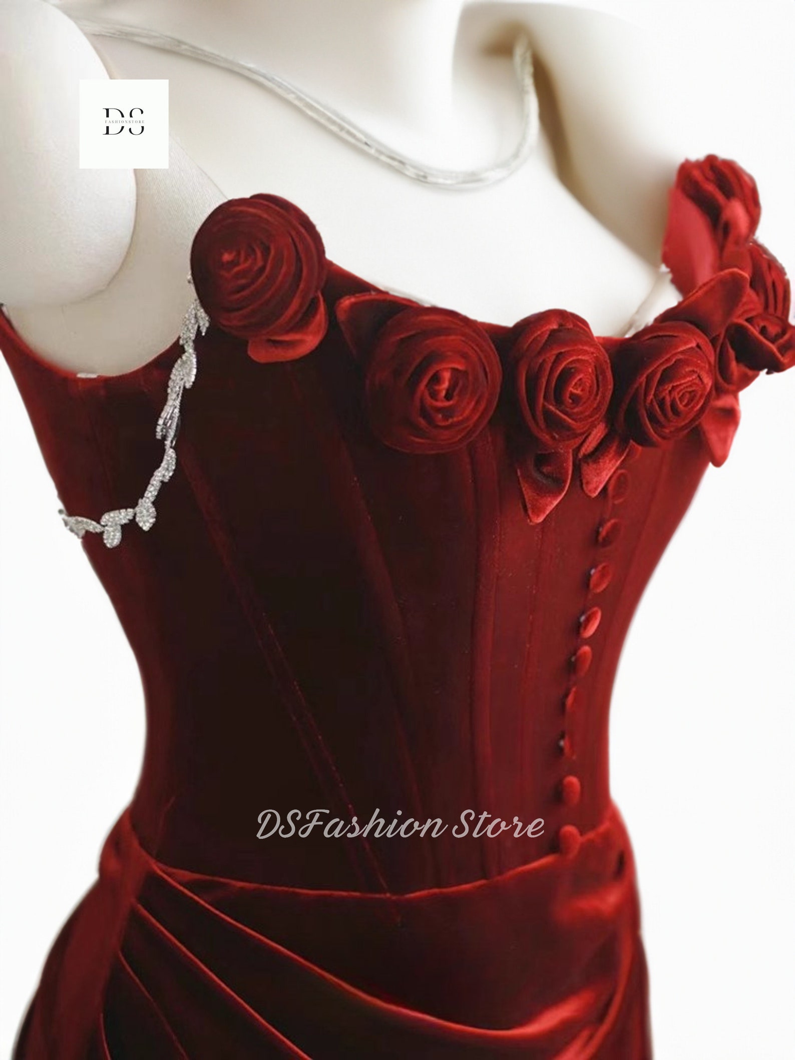 Red Velvet Ross Prom Dress, New Chinese Style Dress, Elegant Toasting ...