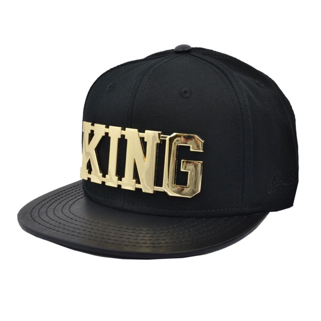 Regal Emblems: the King Metal Logo Pu Visor Snapback Cap for a Majestic ...
