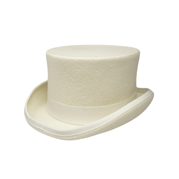 White Flat Top Hat - Etsy