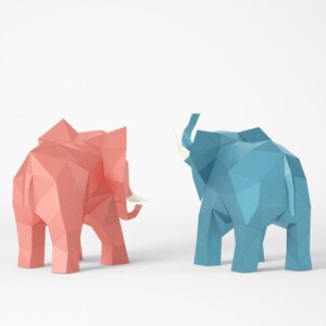 Elephants, in Two Versions, PDF, Papercraft - Etsy