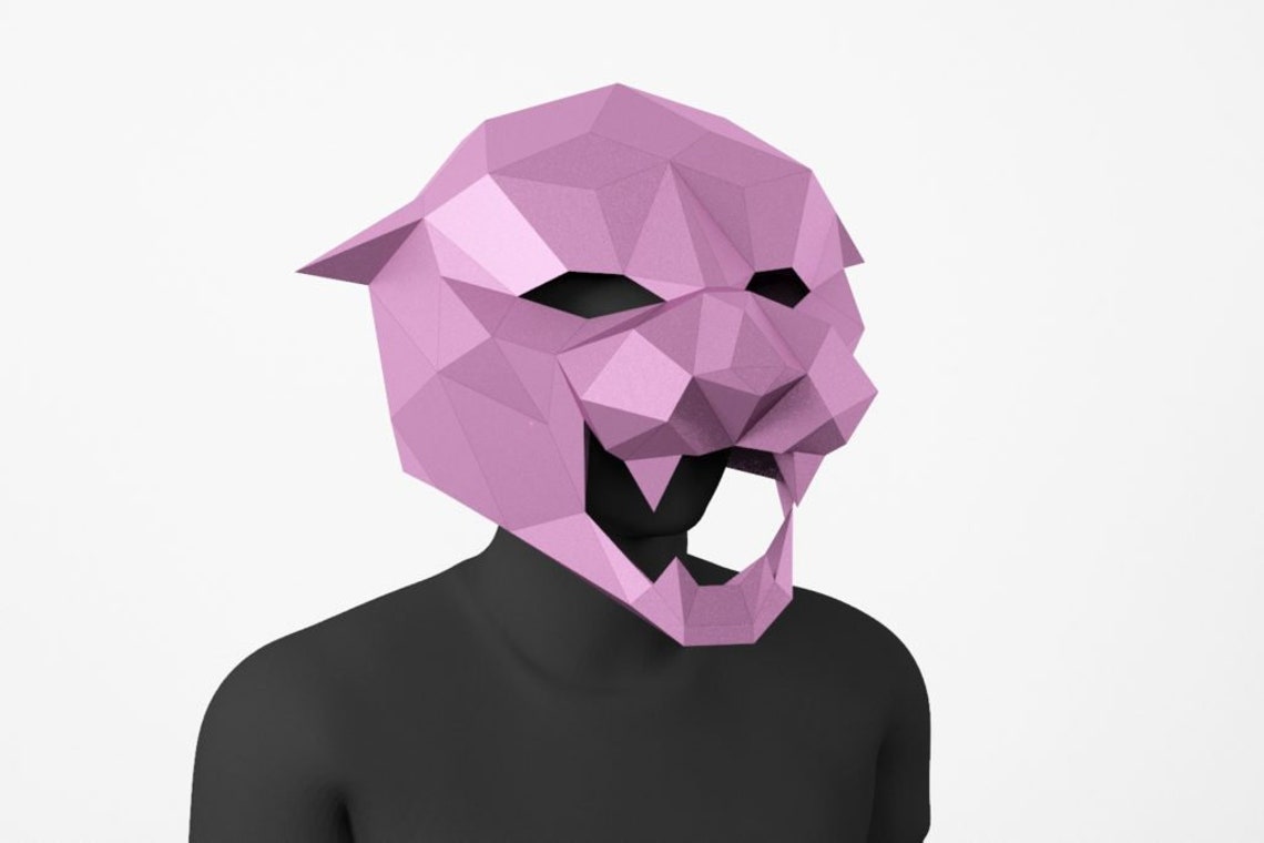 Roaring Leopard Mask PDF Papercraft - Etsy