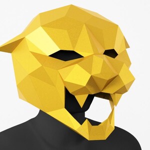 Roaring Leopard Mask PDF Papercraft - Etsy