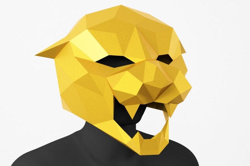Roaring Leopard Mask PDF Papercraft - Etsy