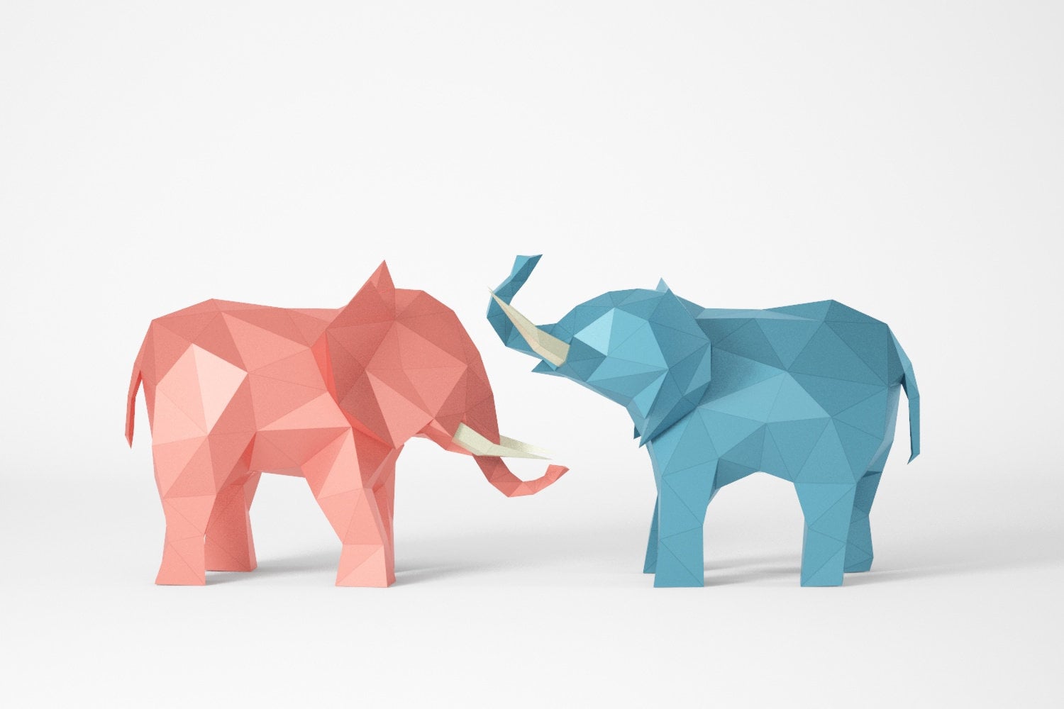 Elephants, in Two Versions, PDF, Papercraft - Etsy