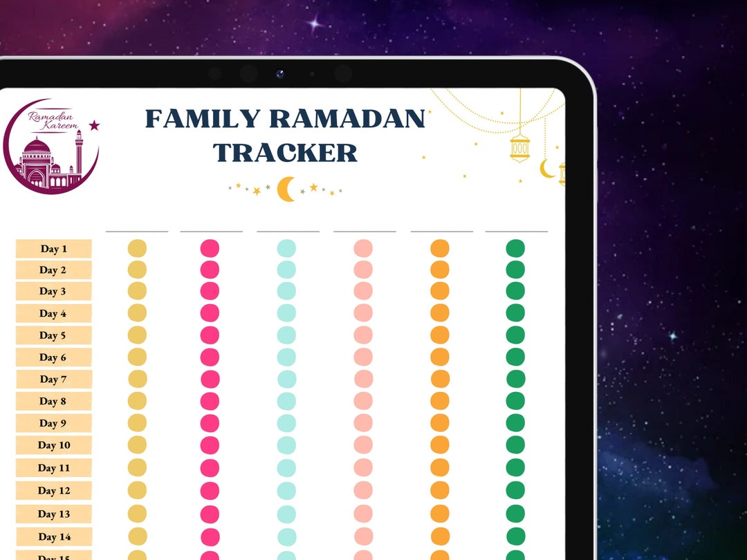 30 Day A4 Family Ramadan Tracker - Digital Download - Fasting ...