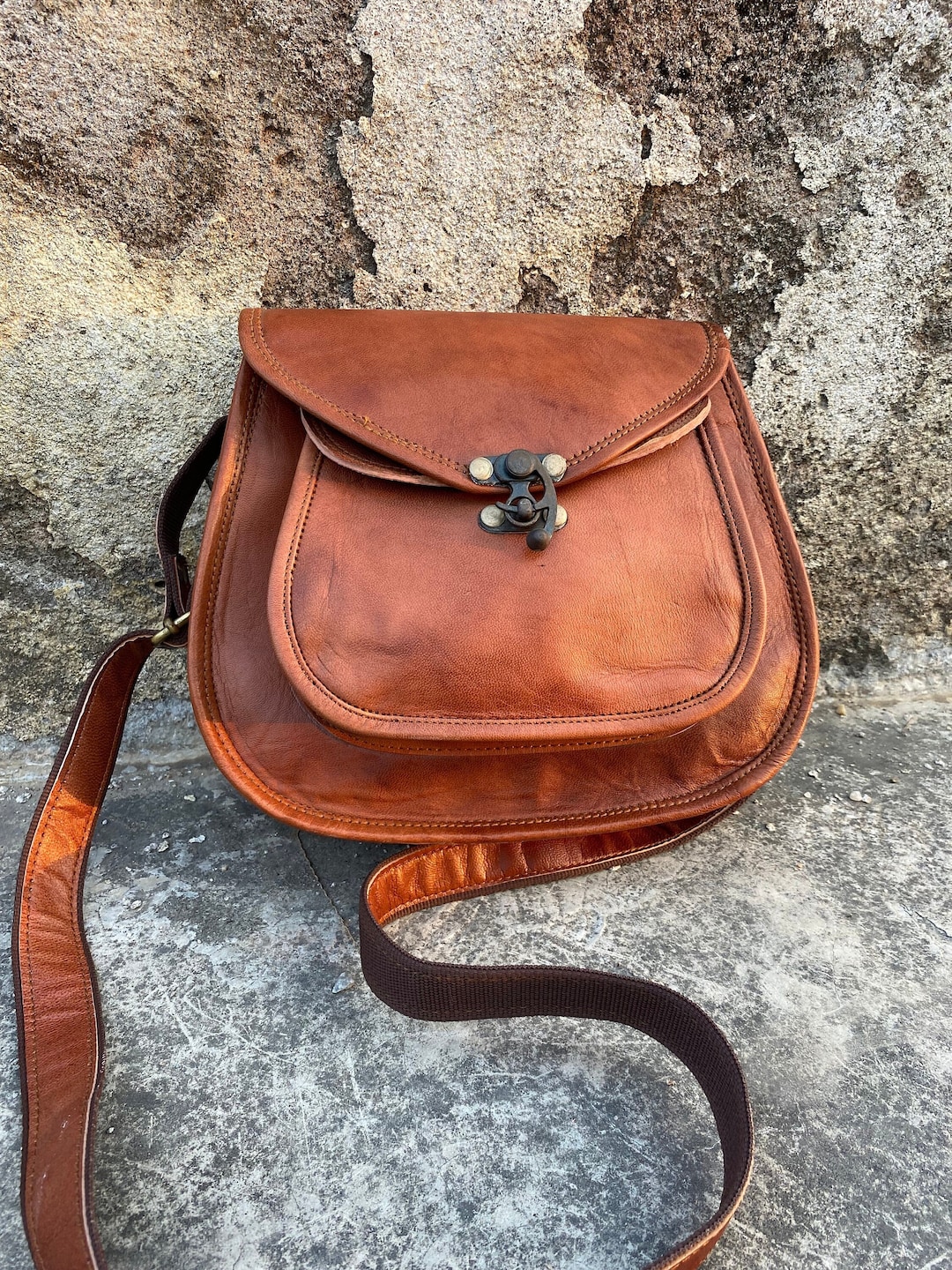 Handmade Leather Crossbody Saddle Bag: Personalized Shoulder Purse - Etsy