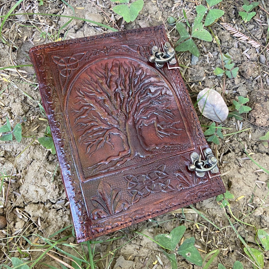 Personalized Leather Journal, Leather Bound Journal, Tree of Life ...