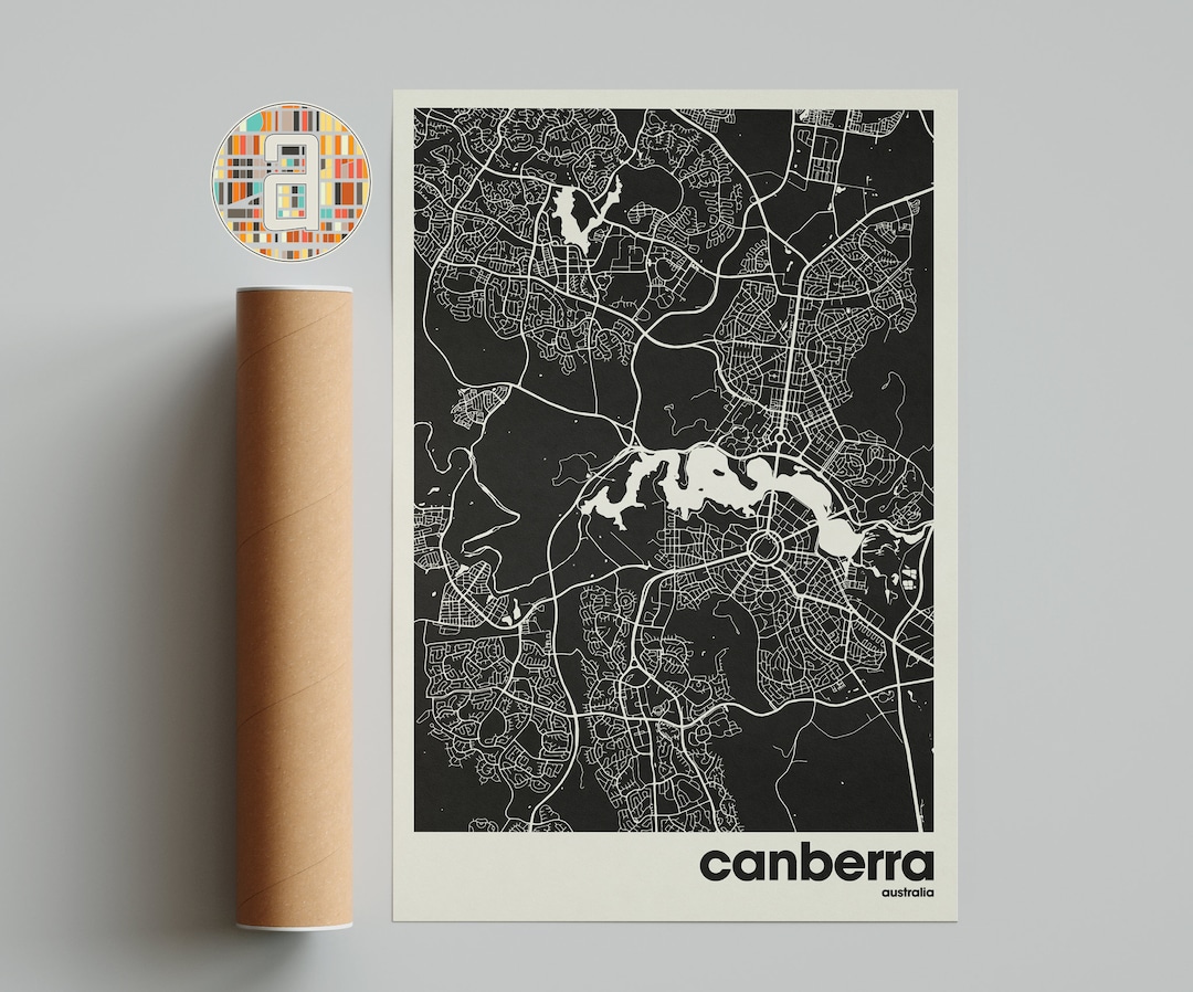 Canberra Map, Canberra Map Print, Minimalist Map, Australia Print ...