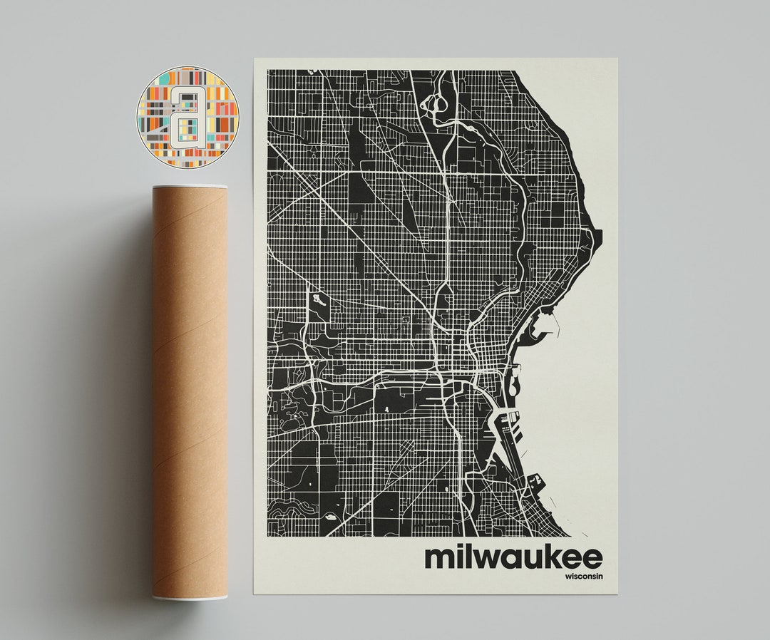 Milwaukee Map, Milwaukee Map Print, Minimalist Map, Wisconsin Print ...