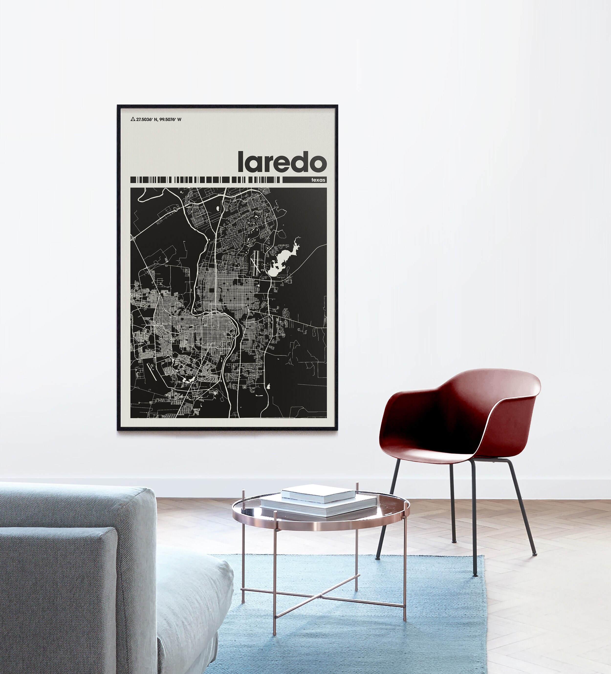 Mapa de la ciudad de Laredo Mapa de la ciudad de Texas Mapa - Etsy México