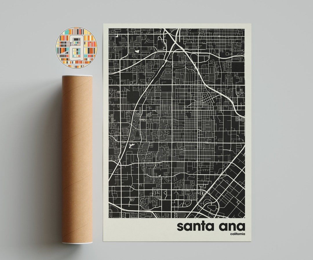 Santa Ana Map, Santa Ana Map Print, Minimalist Map, California Print ...