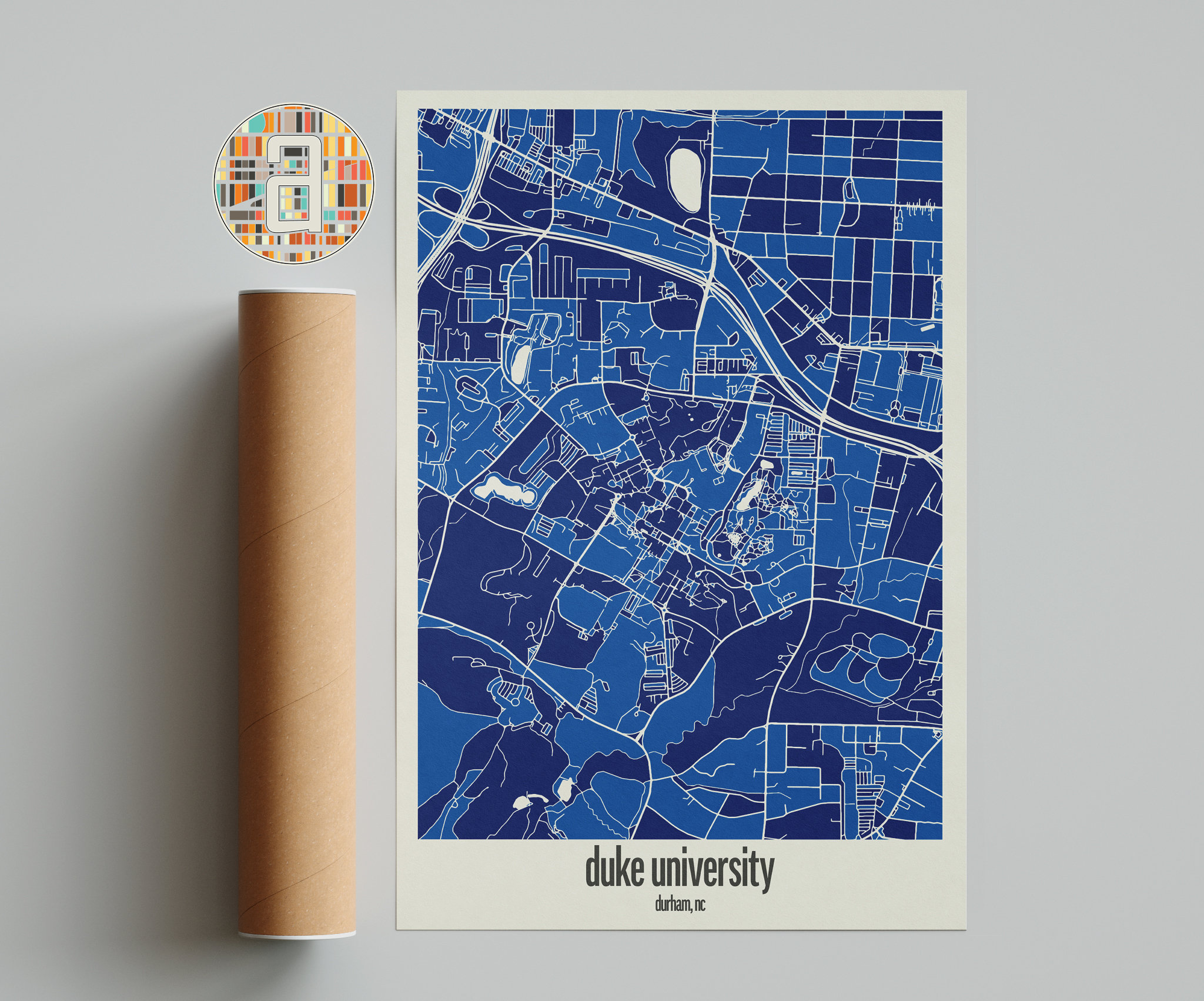 Duke University, Graduation Gift, Wall Art ,duke University Campus Map ...