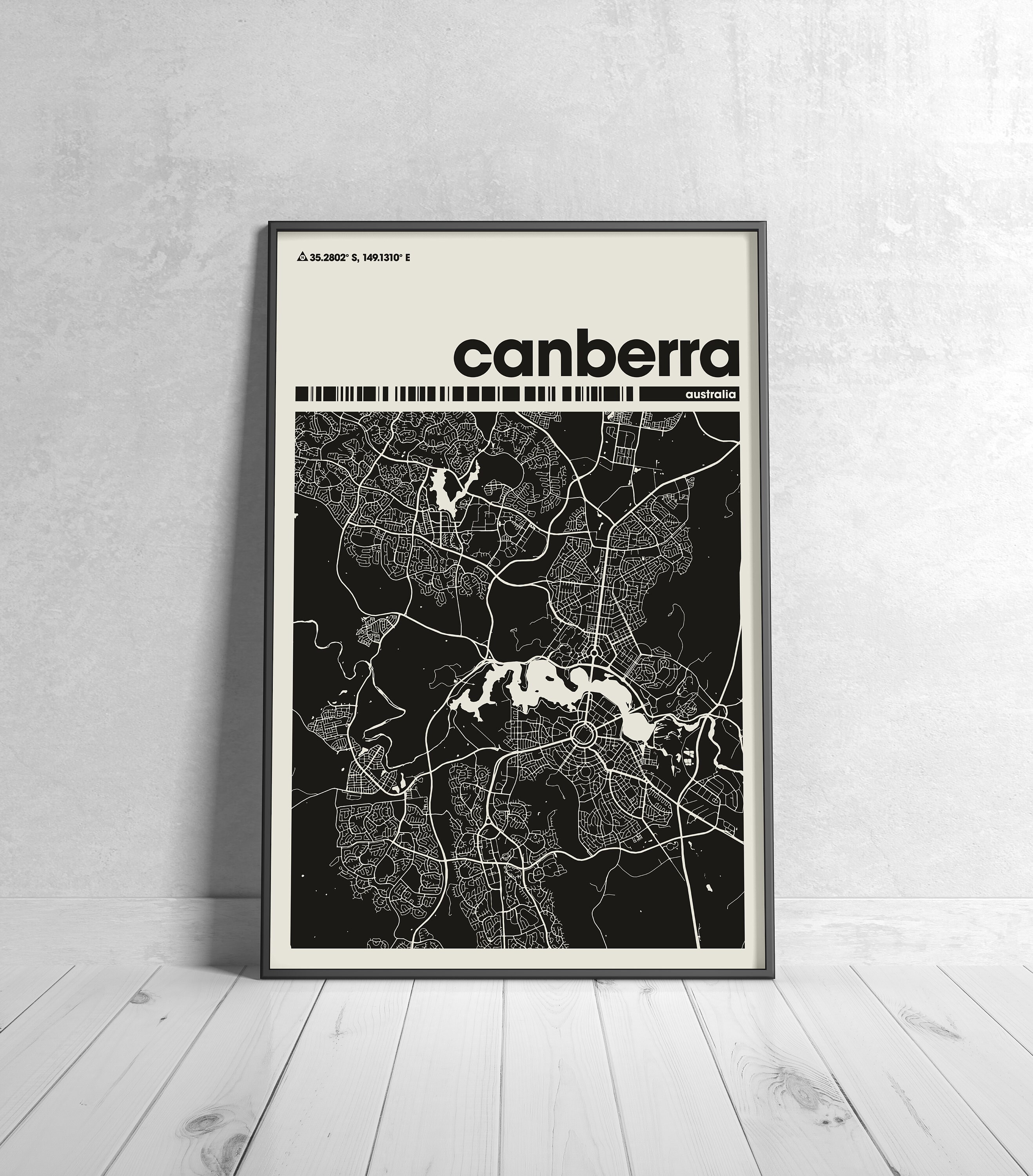 Mapa de la ciudad de Canberra mapa de la ciudad de Australia - Etsy México