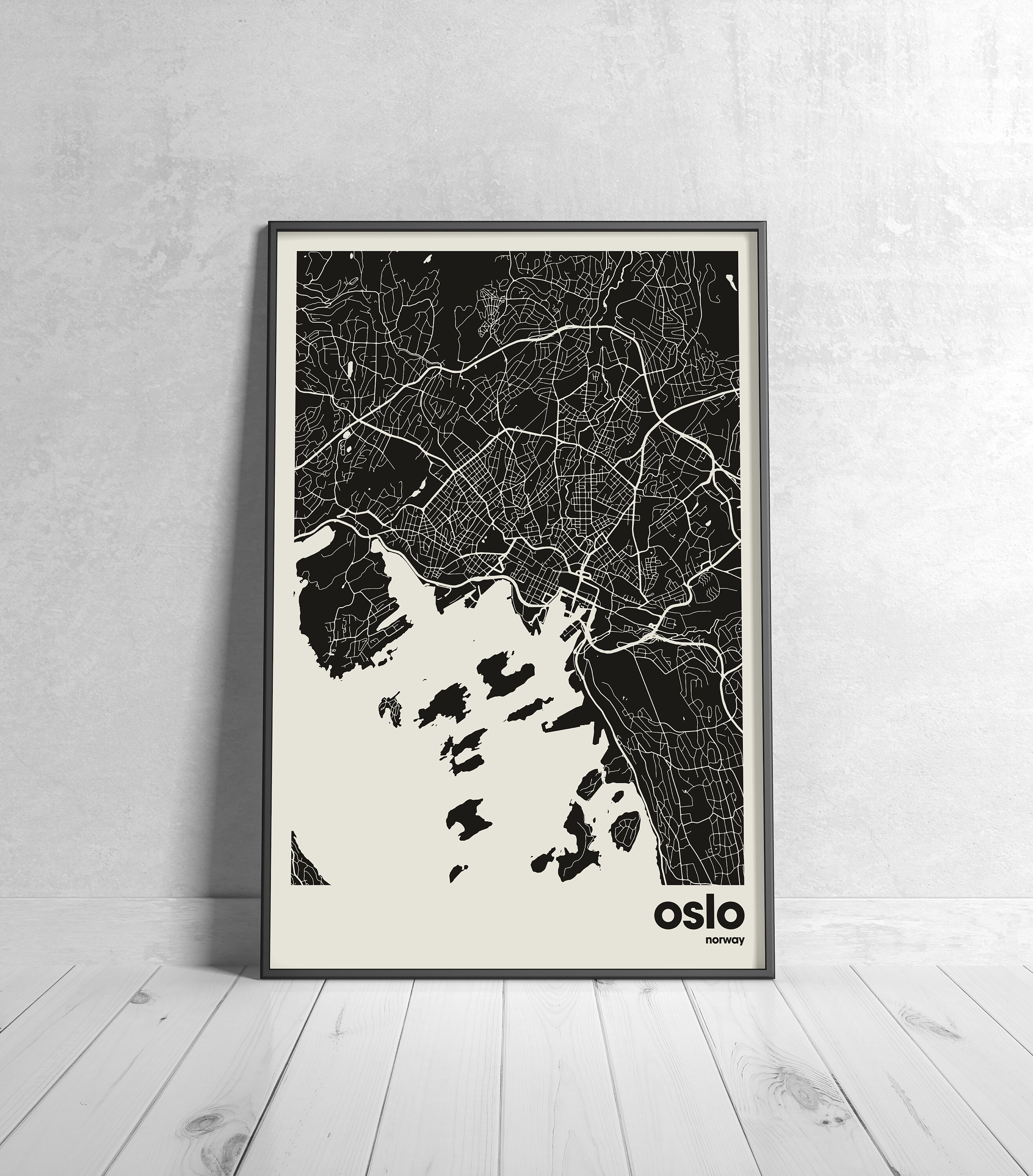 Oslo Map Oslo Map Print Minimalist Map Norway Print - Etsy UK