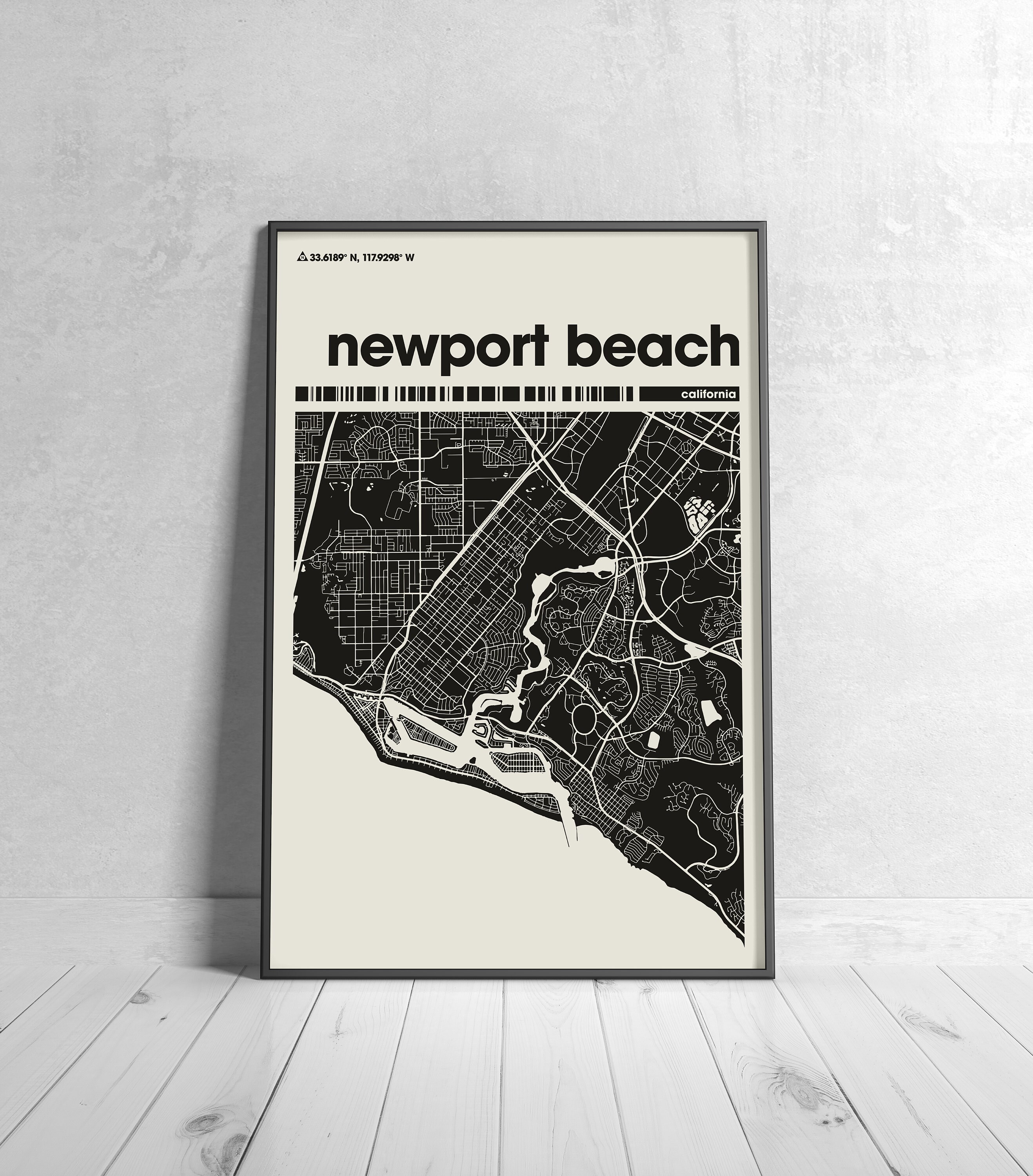 Newport Beach Map, Newport Beach Map Print, Minimalist Map, California ...