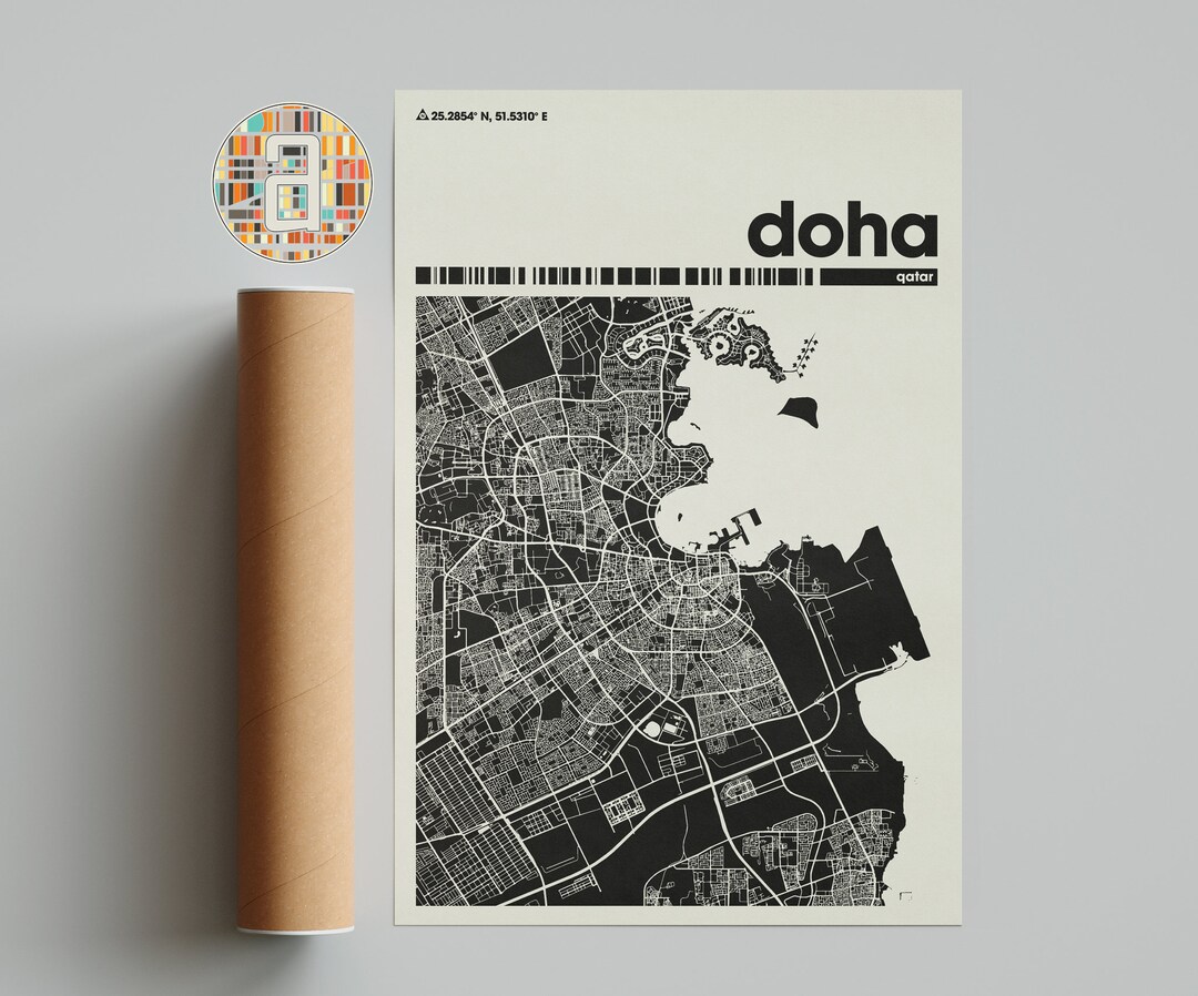 Mapa de la ciudad de Doha, Mapa de la ciudad de Qatar, Mapa de la ...