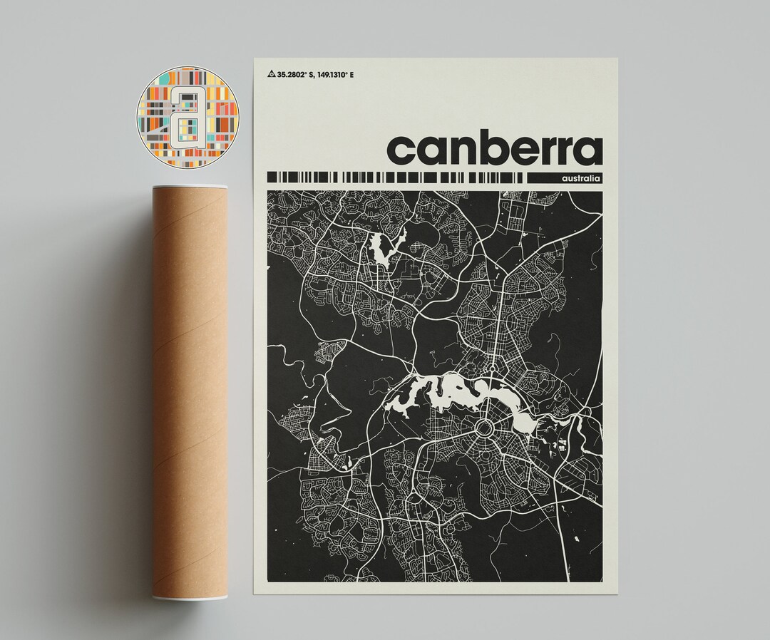 Canberra City Map, Australia City Map, Minimalist City Map, Modern City ...