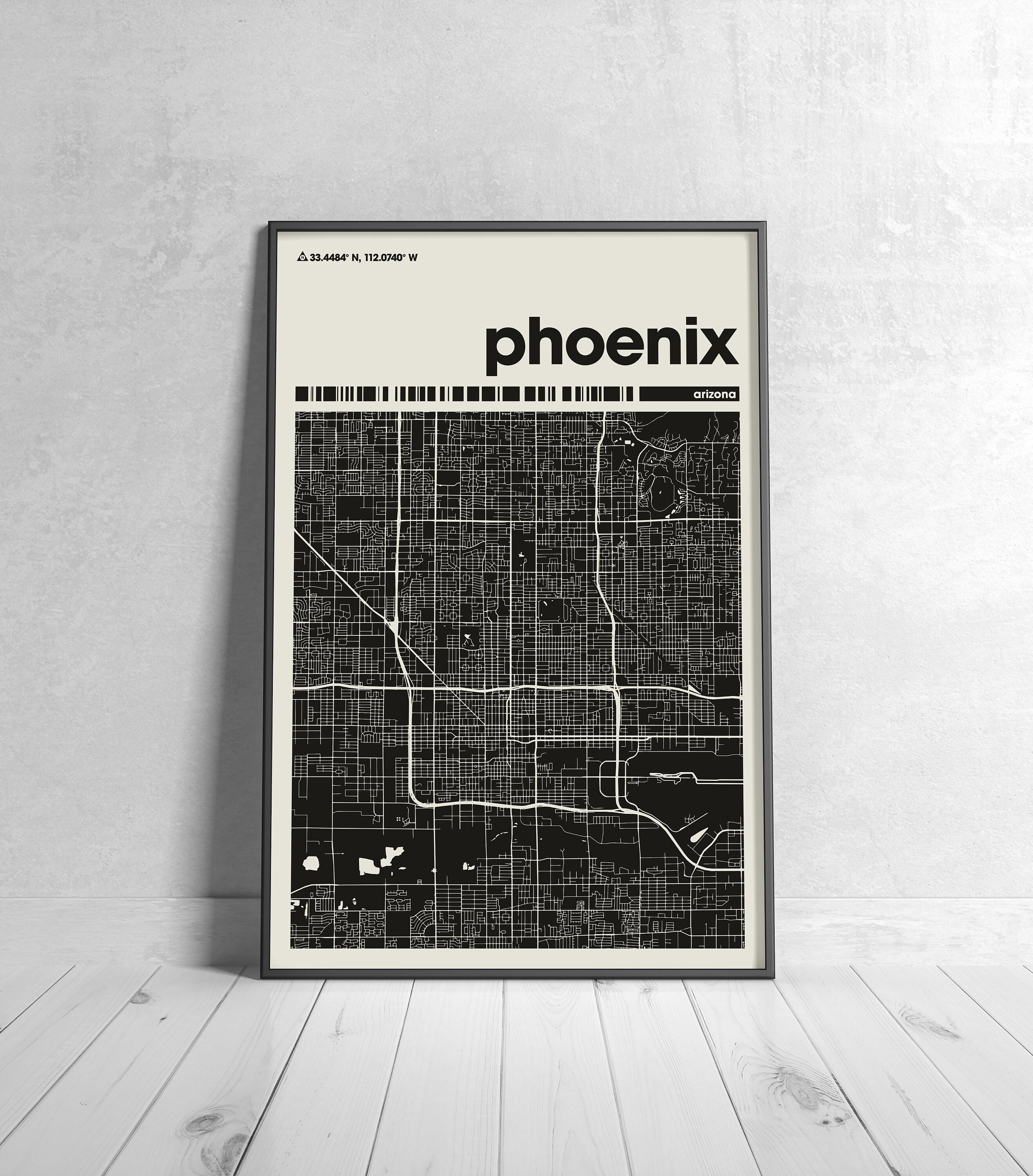 Phoenix City Map, Arizona City Map, Minimalist City Map, Modern City ...