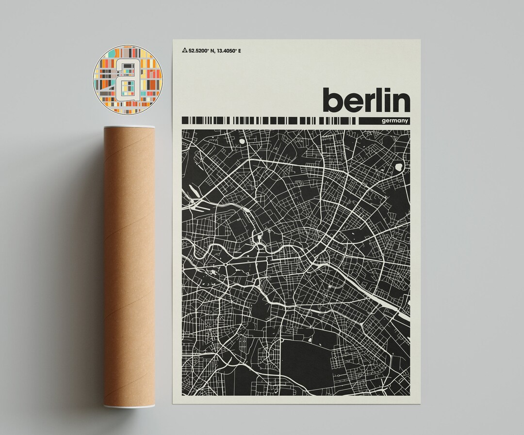 Berlin Map Print, Colorful Map, Minimalist Berlin Print, Germany City ...