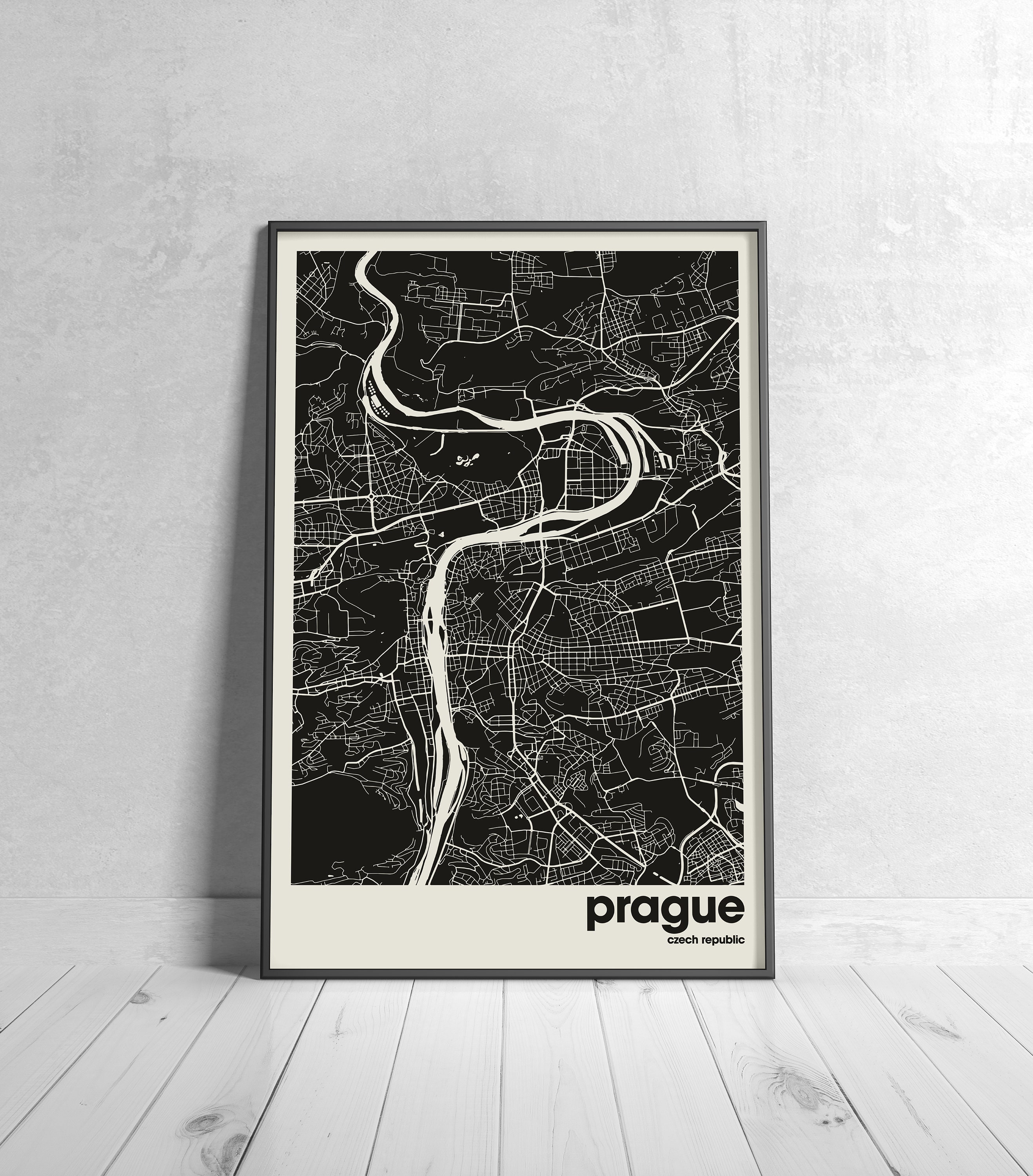 Prague City Map, Czech Republic City Map, Minimalist City Map, Modern City Map, Custom City ...