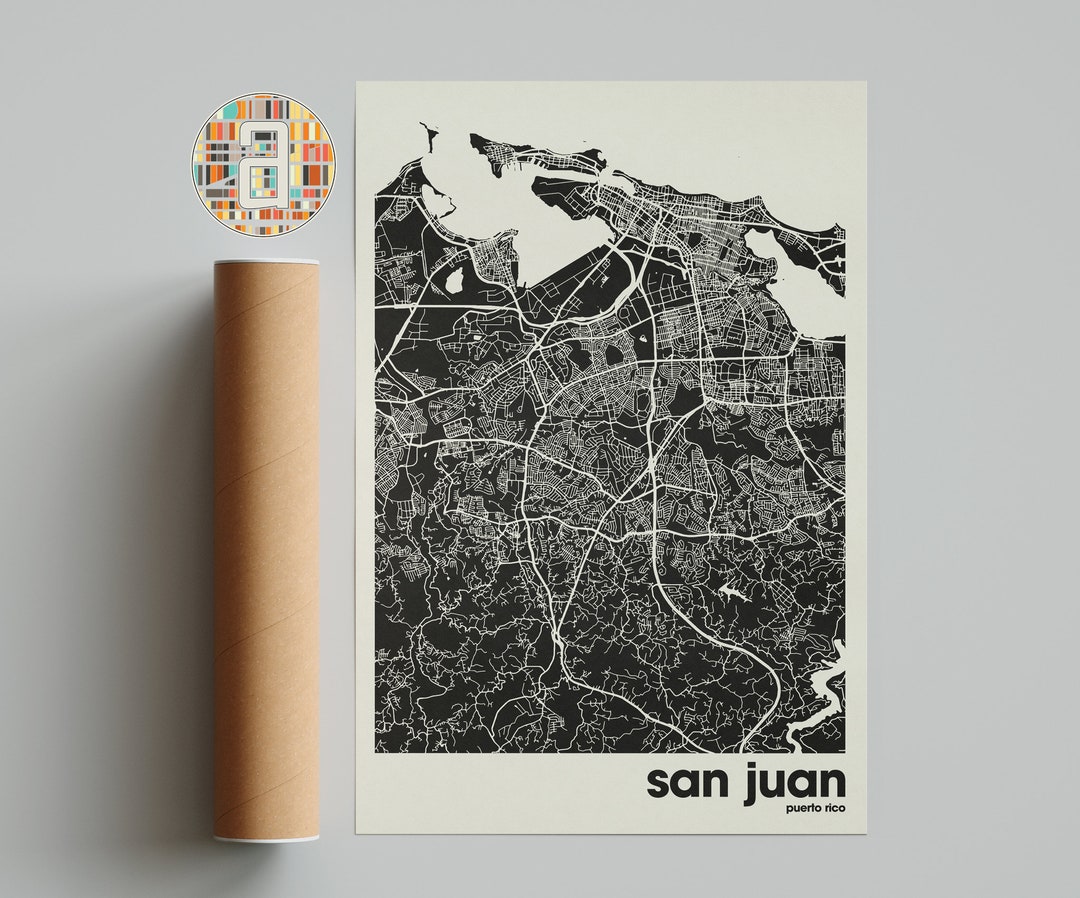 San Juan Map, San Juan Map Print, Minimalist Map, Puerto Rico Print ...