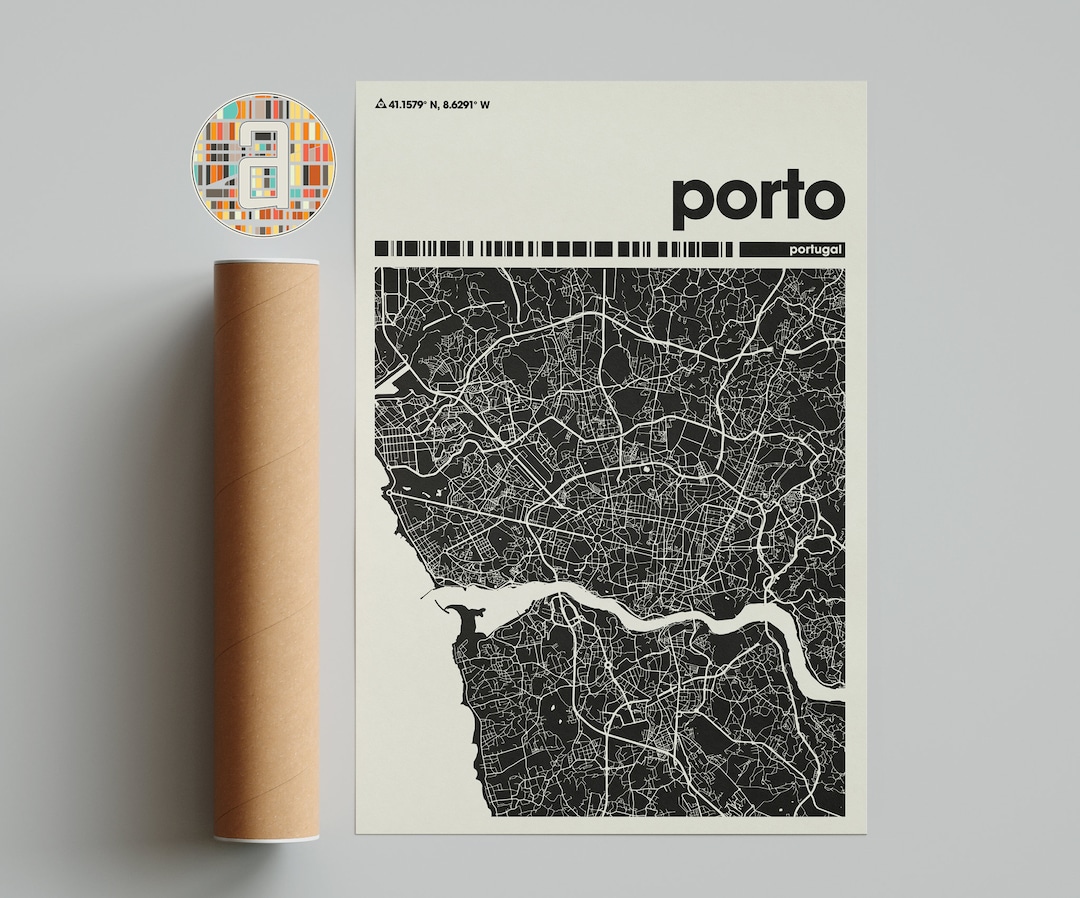 Porto City Map, Portugal City Map, Minimalist City Map, Modern City Map ...