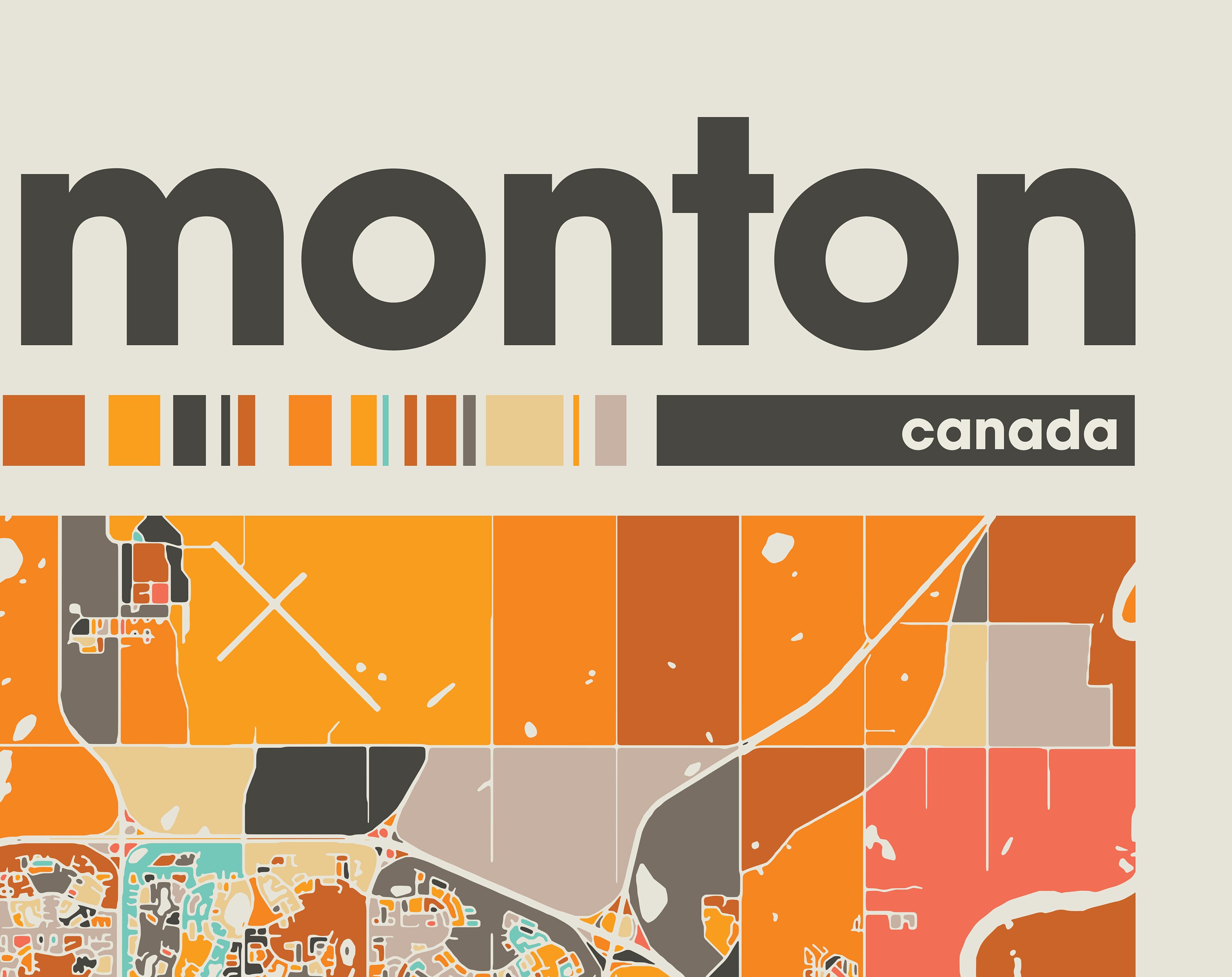 Edmonton Colorful Map, City of Edmonton Map, Edmonton Minimalist Map ...