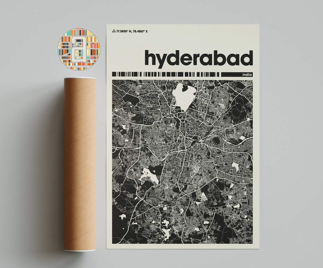 Hyderabad, Hyderabad Map Print, Minimalist Map, India Print, Minimalist ...