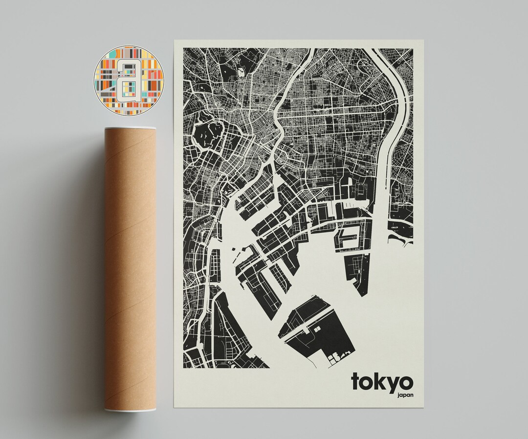 Tokyo City Map, Japan City Map, Minimalist City Map, Modern City Map ...