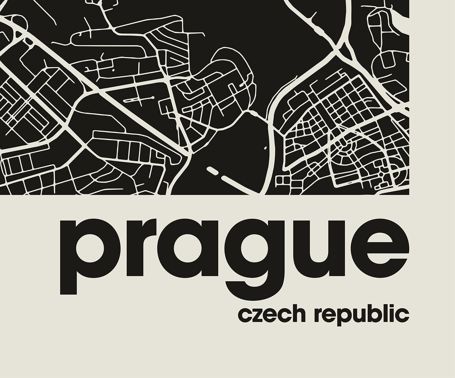 Prague City Map, Czech Republic City Map, Minimalist City Map, Modern City Map, Custom City ...