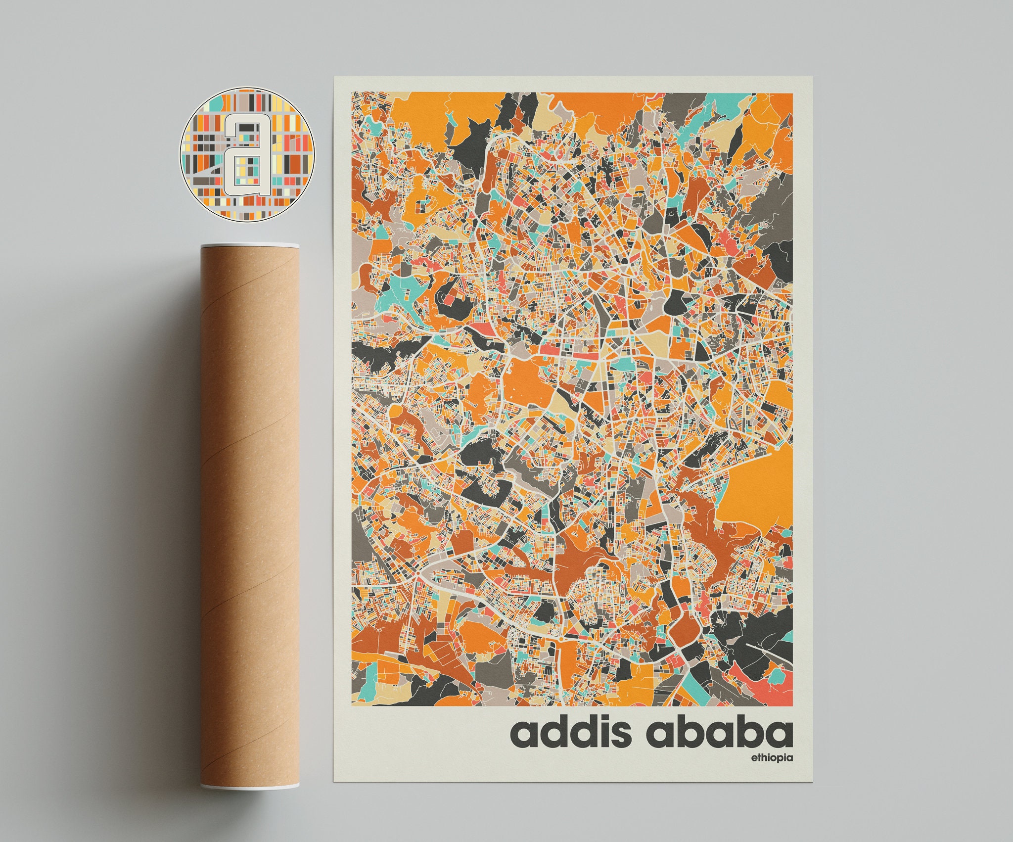 Addis Ababa Map Print Colorful Map Minimalist Addis Ababa - Etsy