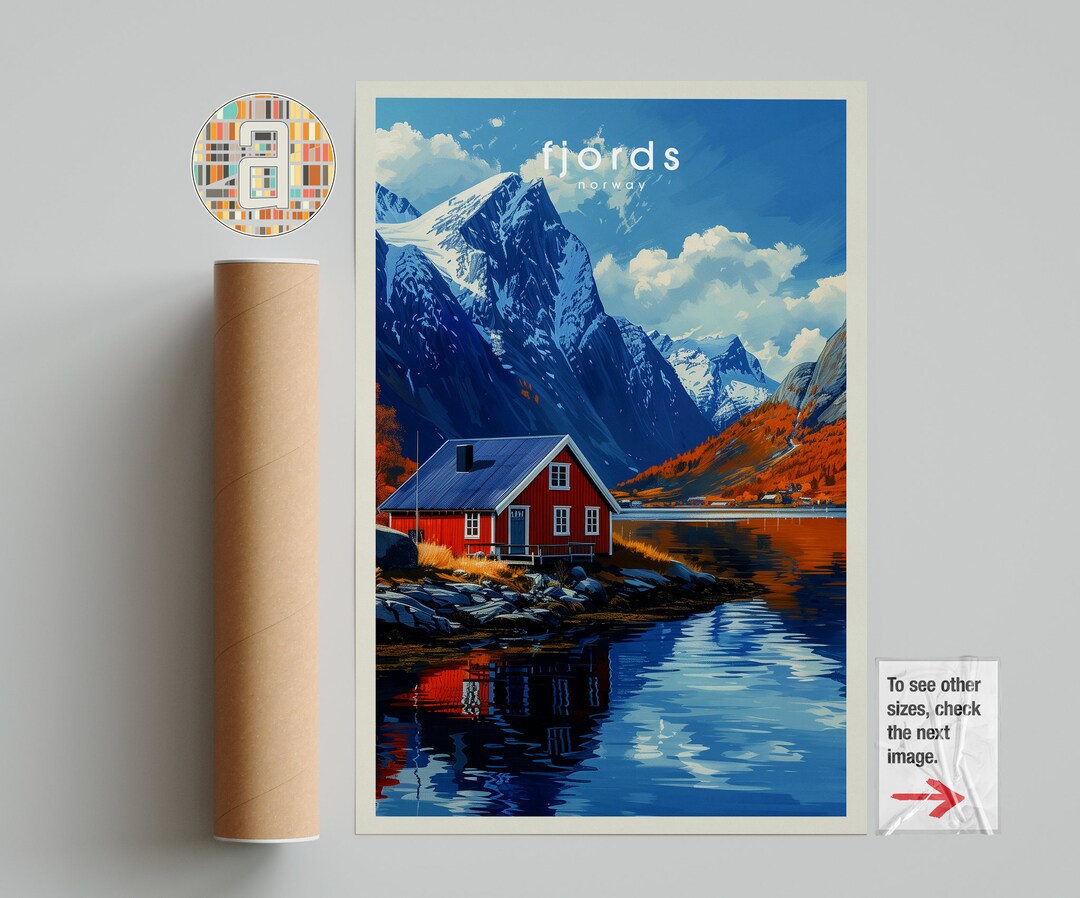 Fjords Travel Print, Fjords Norway Travel Gift, Printable City Poster ...