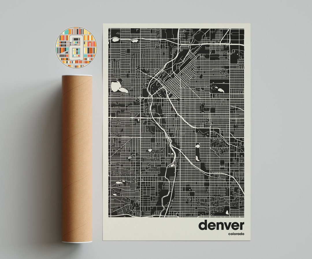 Denver Colorado Map Print – Minimalist City Poster Wall Art for Home or ...