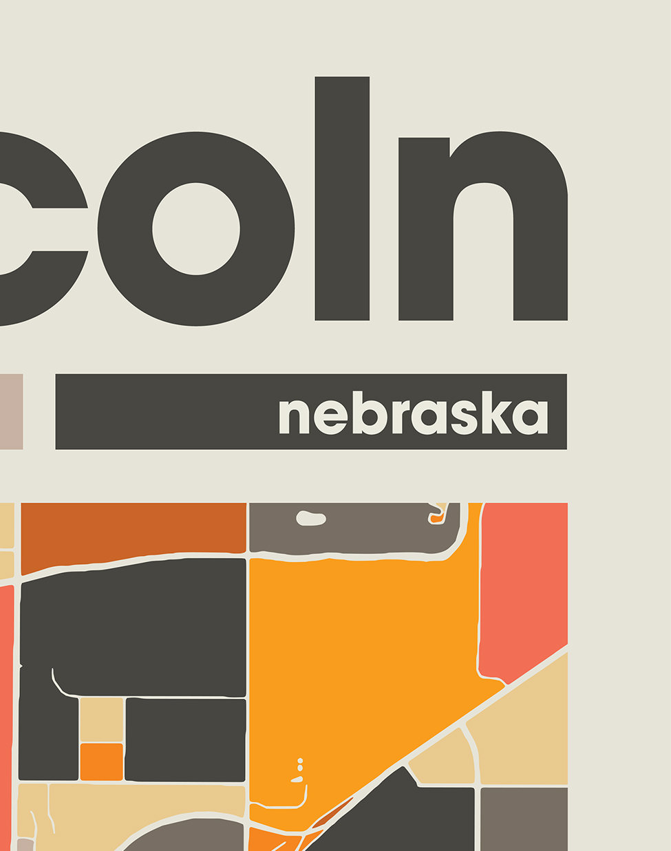 Lincoln Colorful Map, City of Lincoln Map, Lincoln Minimalist Map ...