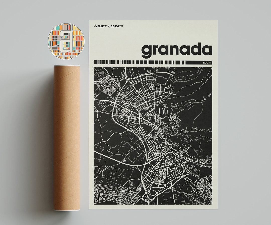 Granada City Map Spain City Map Minimalist City Map Modern City Map ...