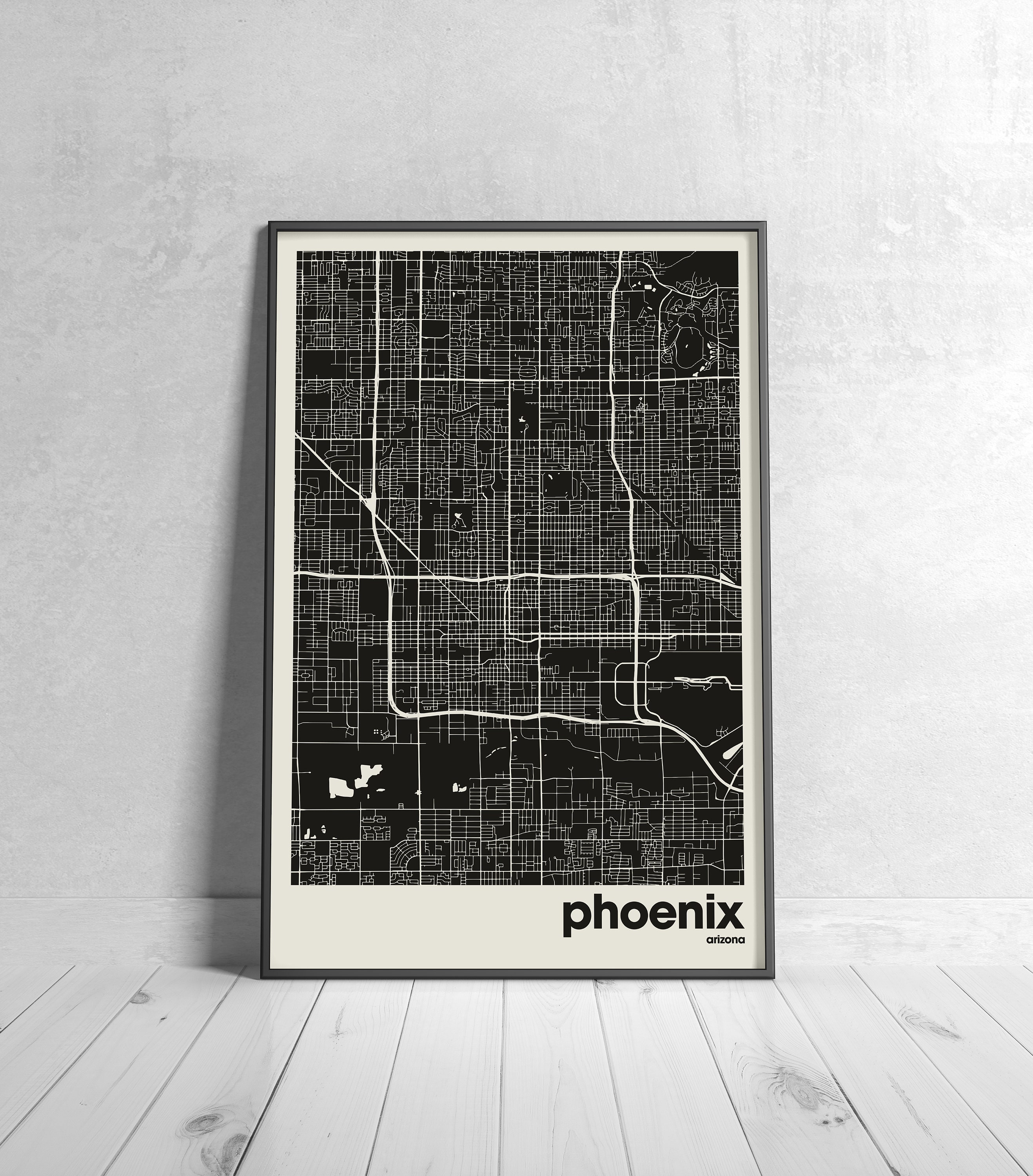 Phoenix City Map, Arizona City Map, Minimalist City Map, Modern City ...