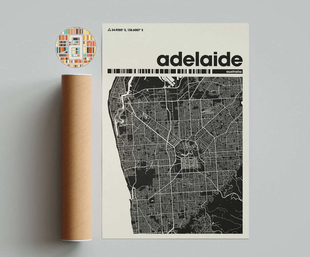 Adelaide City Map, Australia City Map, Minimalist City Map, Modern City ...