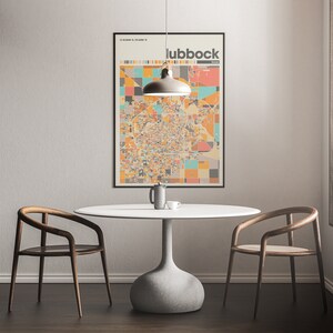 Lubbock Colorful Map, City of Lubbock Map, Lubbock Minimalist Map ...