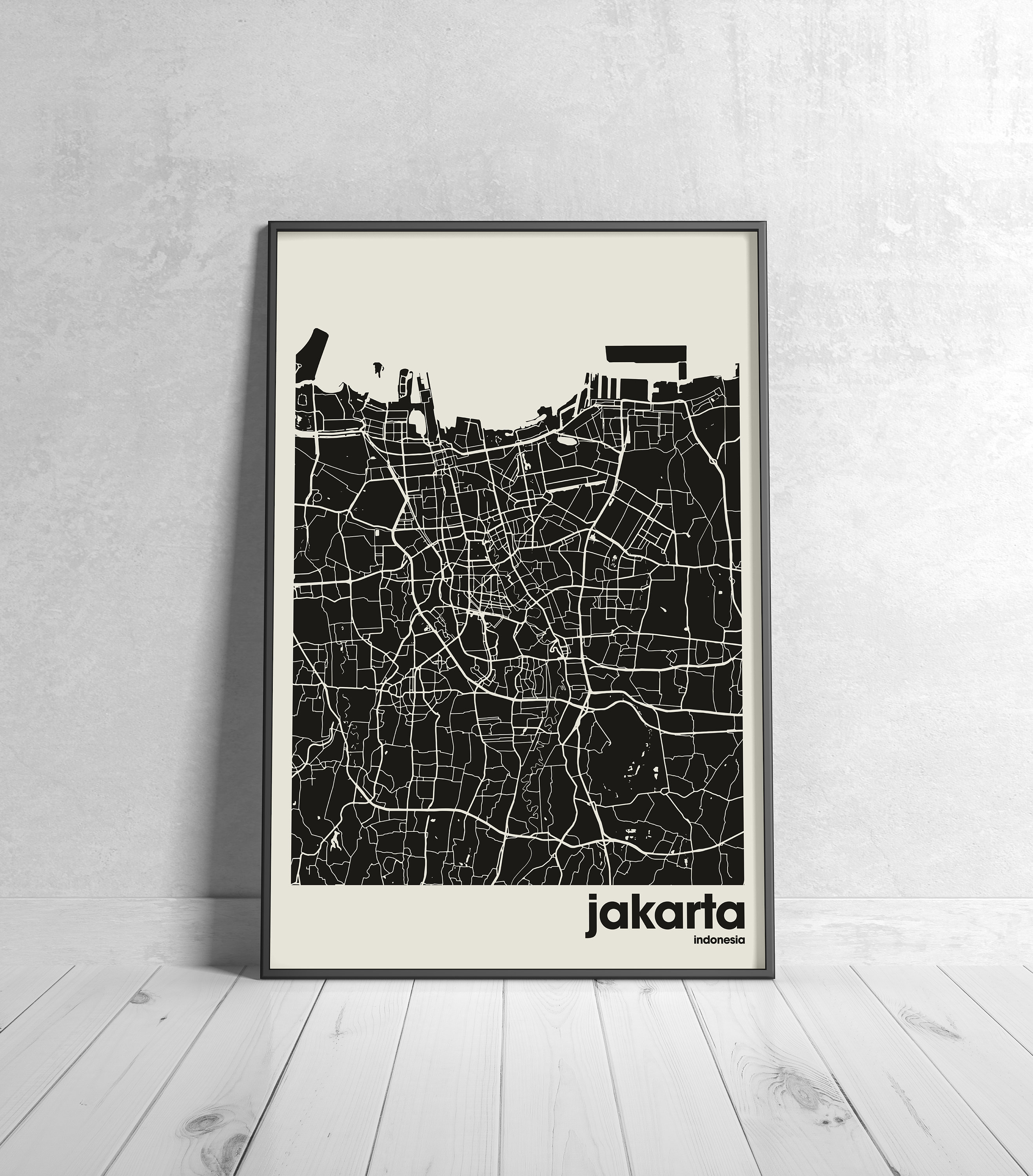 Mapa de Yakarta Impresión de mapas de Yakarta Mapa - Etsy México