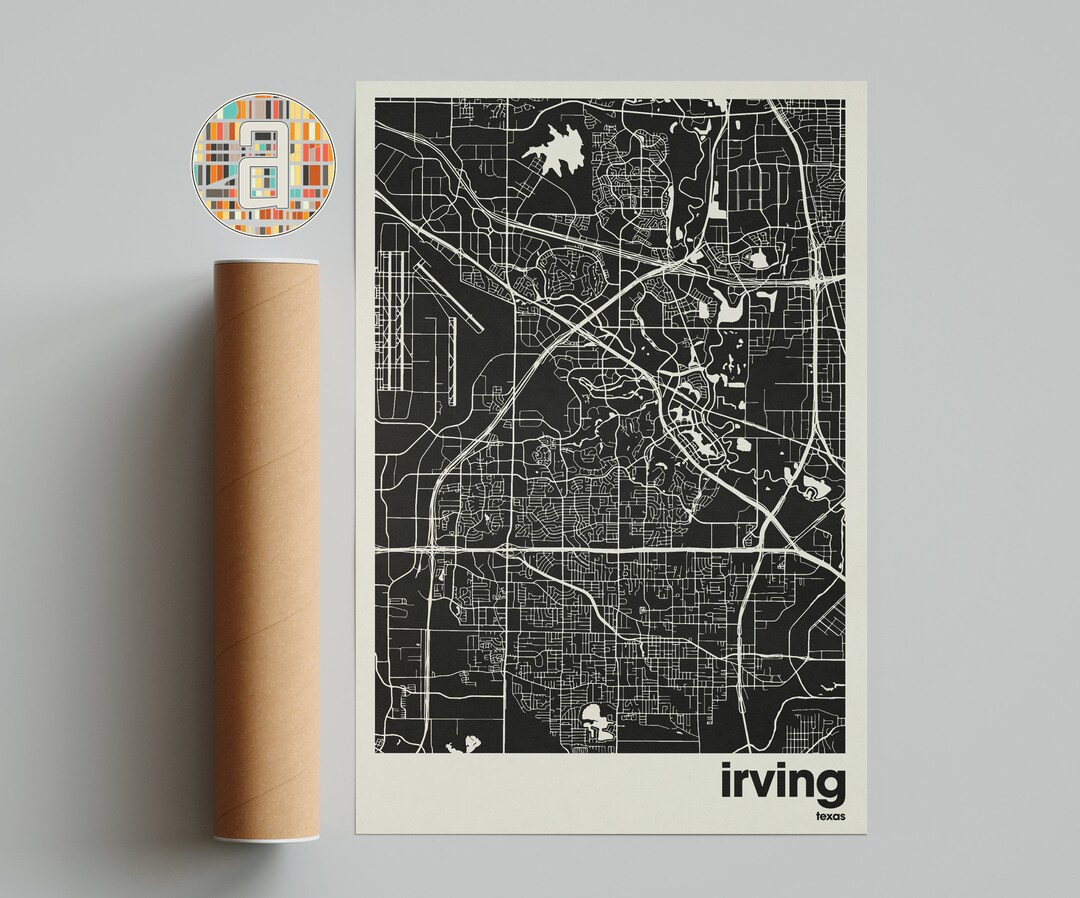 Irving Map, Irving Map Print, Minimalist Map, Texas Print, Minimalist ...