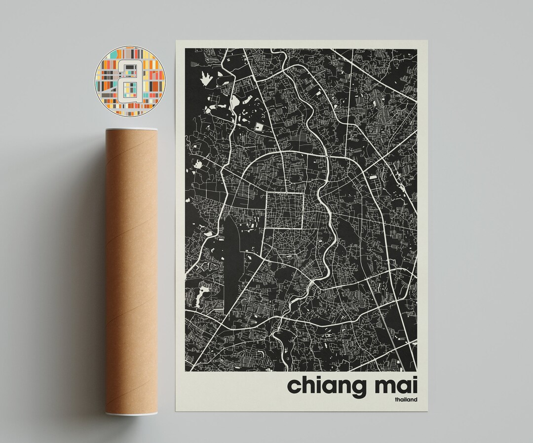 Chiang Mai City Map, Thailand City Map, Minimalist City Map, Modern ...