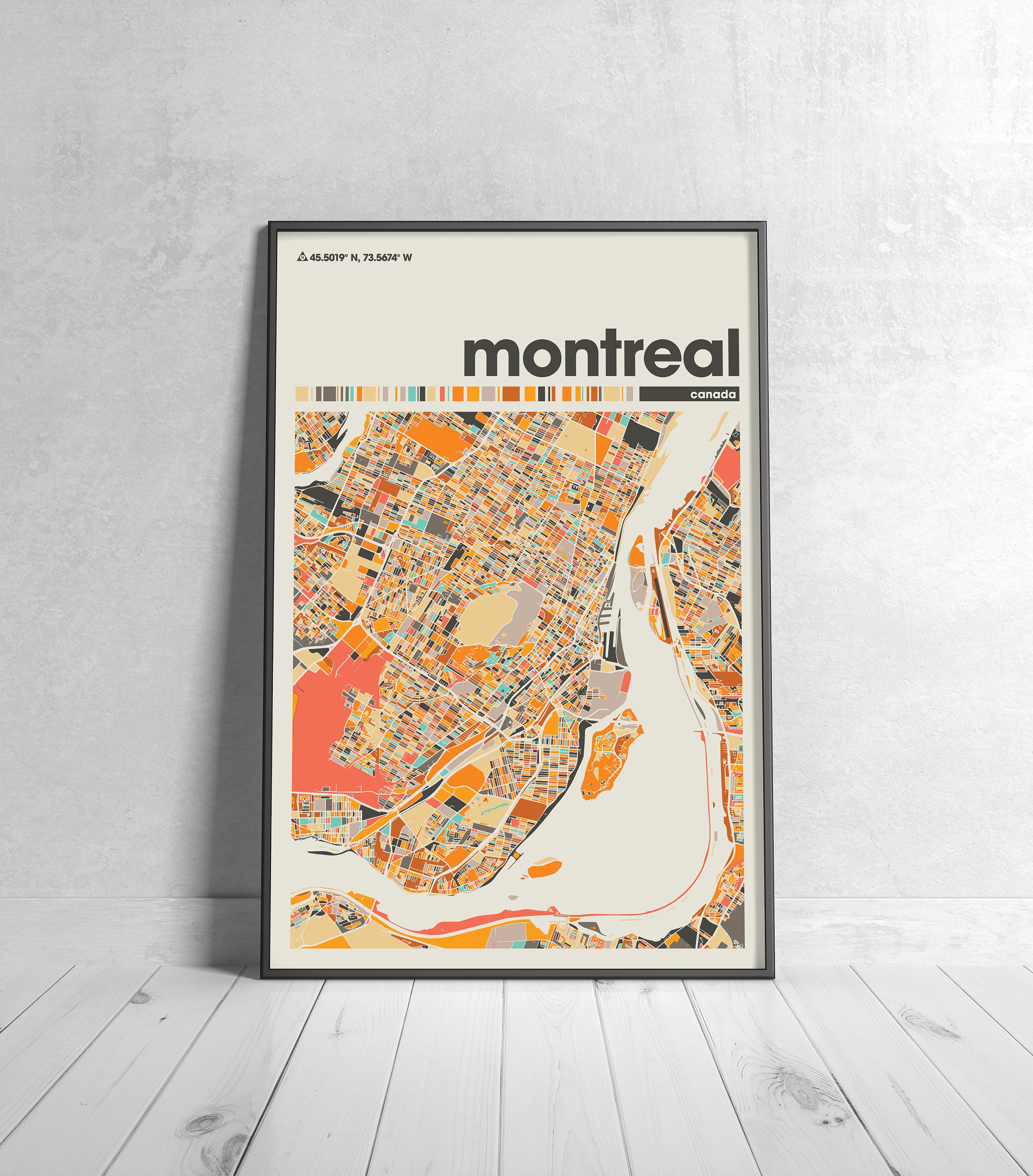 Mapa colorido de Montreal, mapa de la ciudad de Montreal, mapa ...