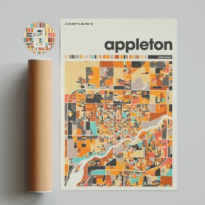 Appleton Map Print - Minimalist City Map Art of Appleton Wisconsin ...