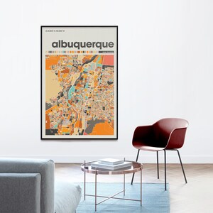 Albuquerque Colorful Map, City of Albuquerque Map, Albuquerque ...