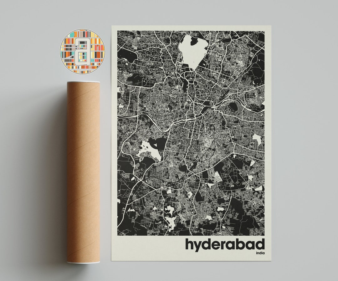 Hyderabad, City Map, India City Map, Minimalist City Map, Modern City ...